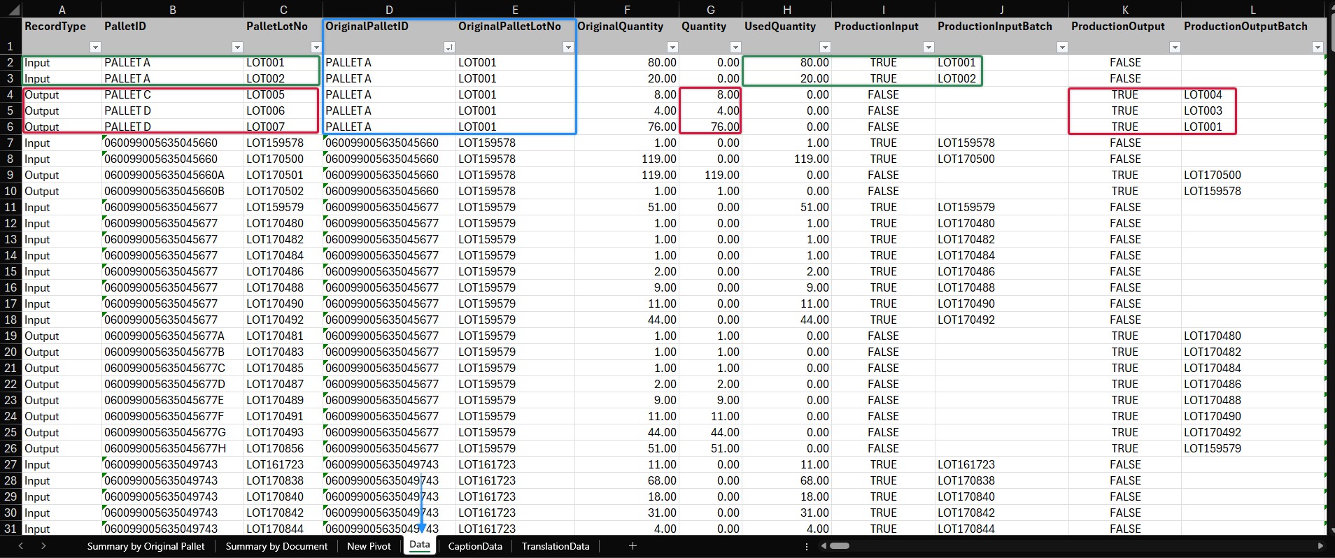 Pallet Production Lot Specific Report | ProduceLinc Knowledge Base